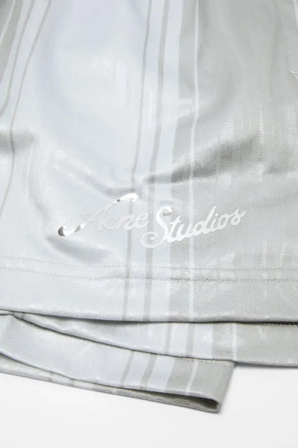 Acne Studios Striped Logo Shorts - Grey