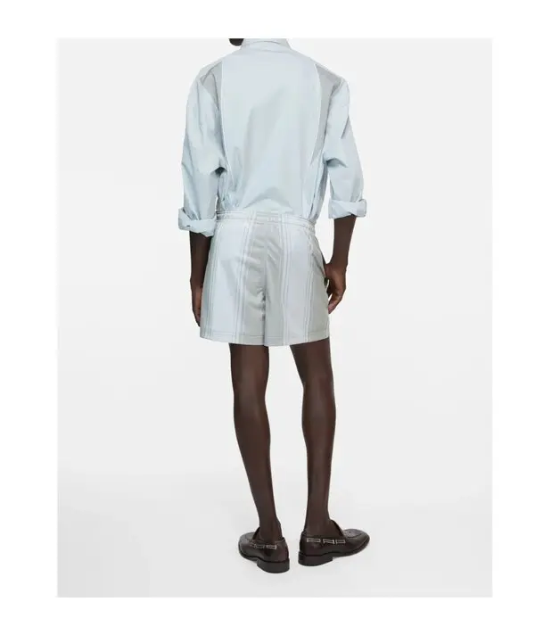 Acne Studios Striped Logo Shorts - Grey