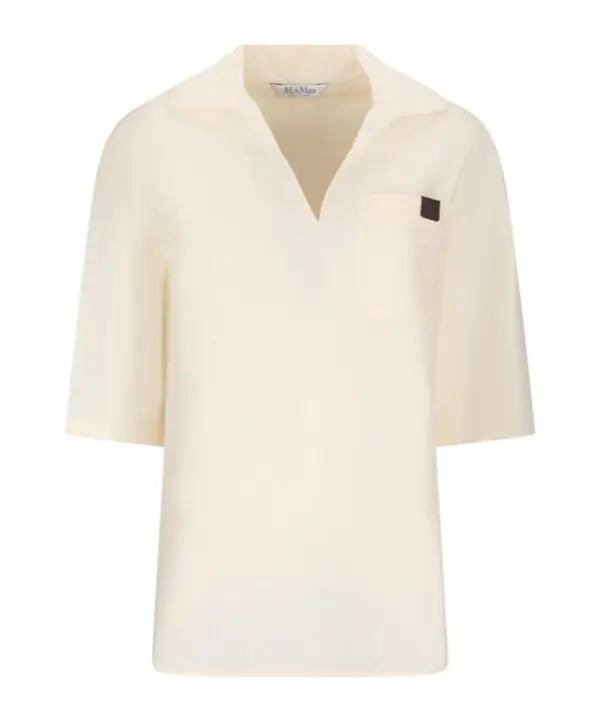Max Mara Osiride V-neck Short-sleeved Top - White