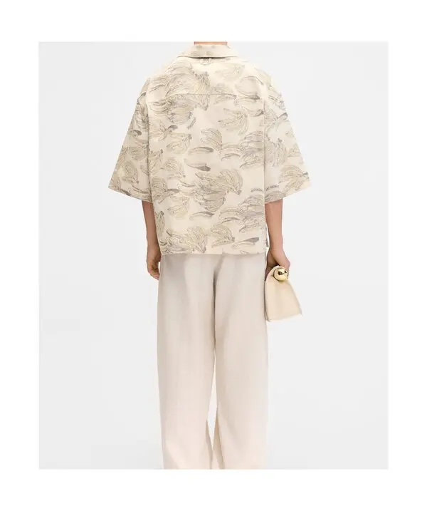 Jacquemus The Aloe Banana Jacquard Boxy Shirt - Nude
