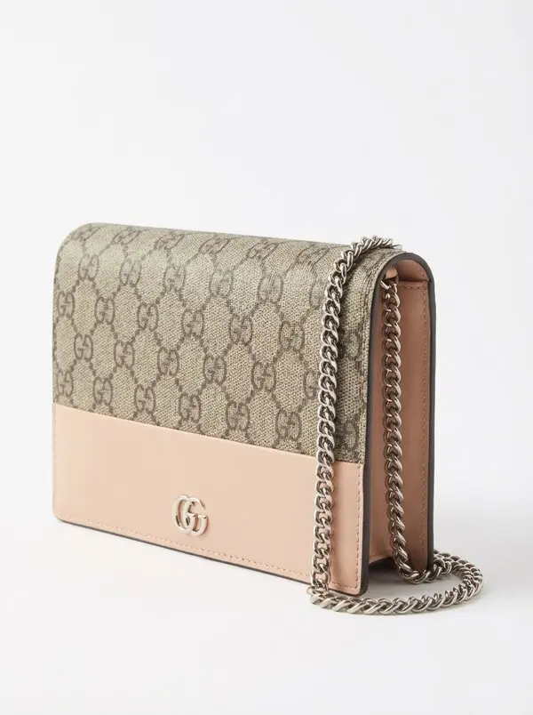 Gucci Gg Marmont Wallet On Chain - Nude