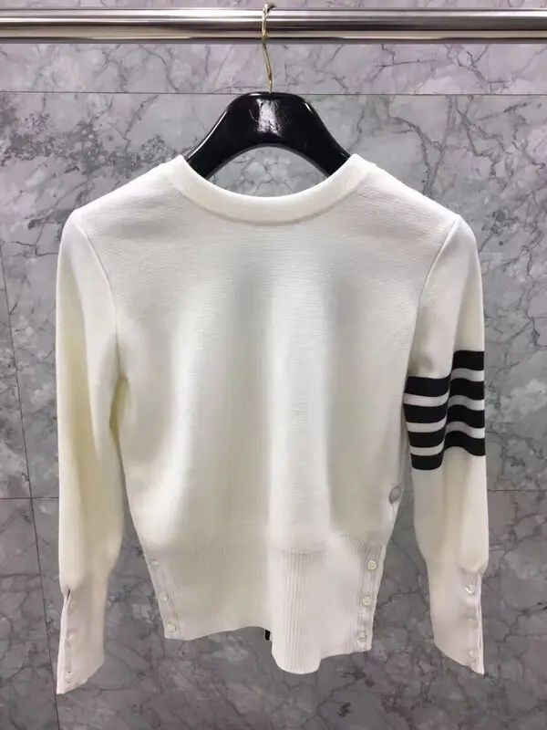 Thom Browne 4-bar Milano Stitch Buttoned Cardigan - White