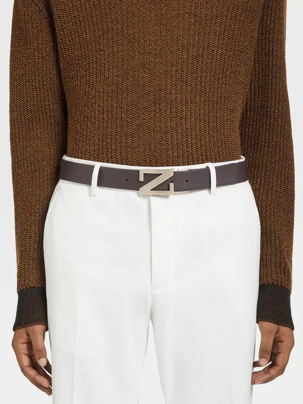 Zegna Reversible Logo Buckle Belt