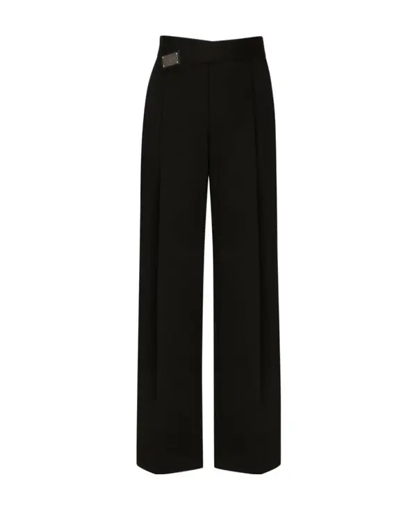 Dolce & Gabbana Logo Plaque Cotton Trousers