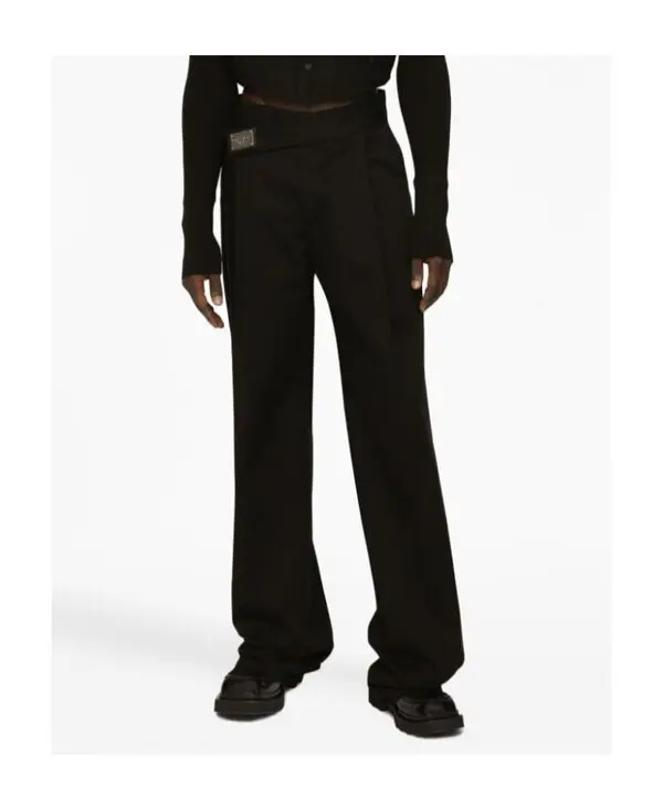 Dolce & Gabbana Logo Plaque Cotton Trousers