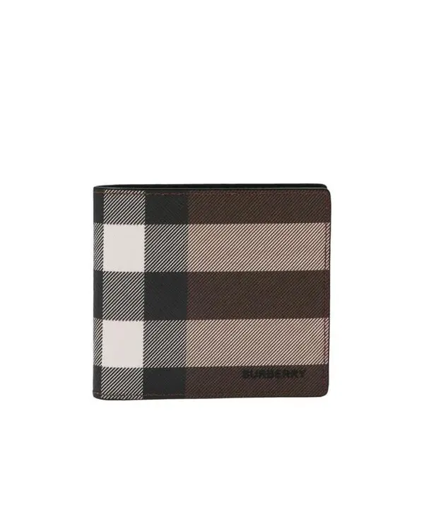 Burberry Checked Bifold Wallet - Black