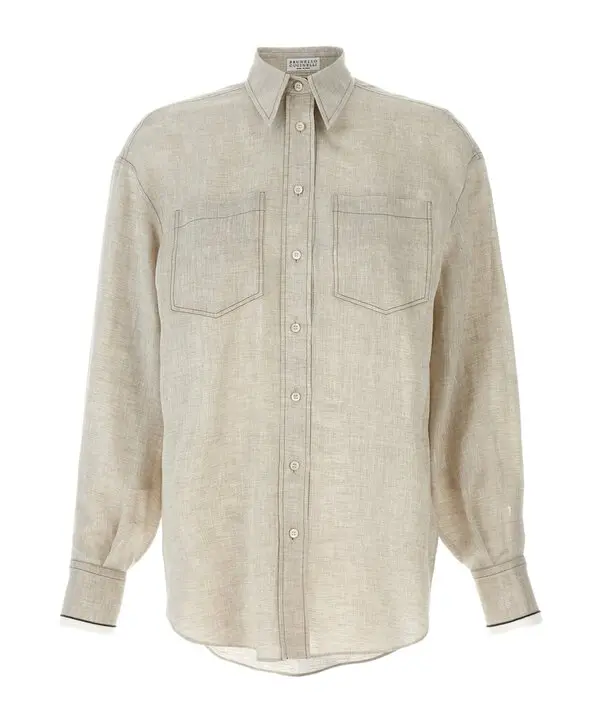 Brunello Cucinelli Contrast Stitched Shirt