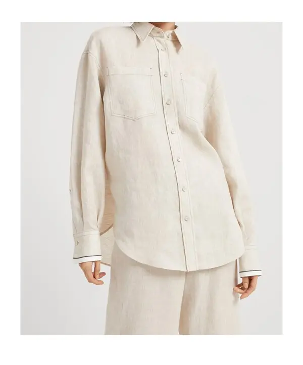Brunello Cucinelli Contrast Stitched Shirt