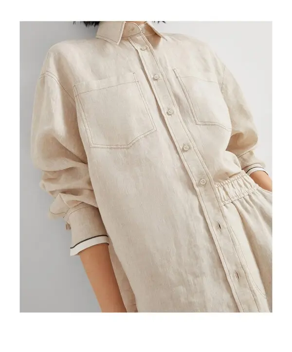 Brunello Cucinelli Contrast Stitched Shirt