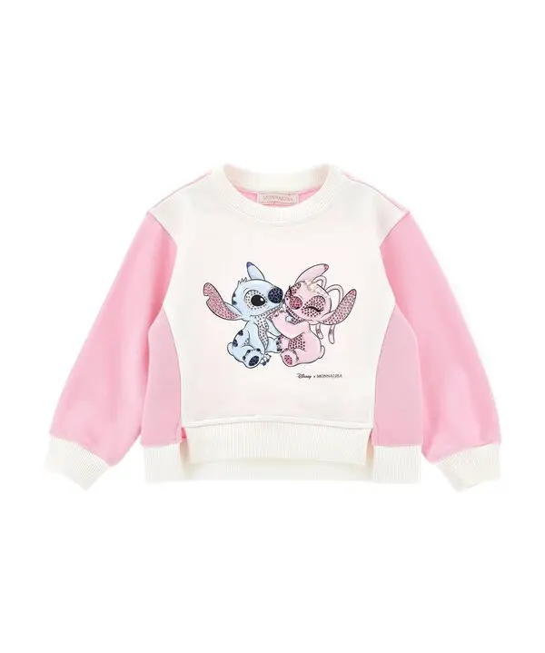Monnalisa Disney X Stitch Angel Sweatshirt - Pink