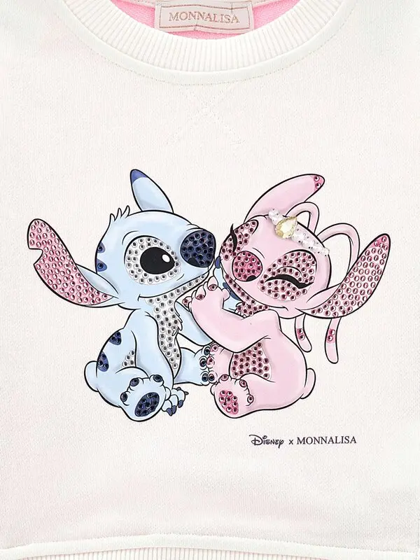 Monnalisa Disney X Stitch Angel Sweatshirt - Pink