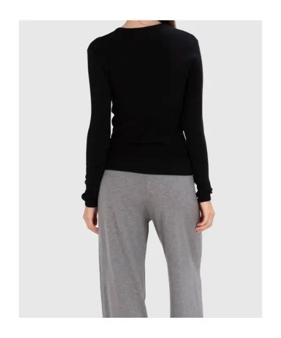 LISA YANG Crew Neck Long Sleeve T-shirt - Black
