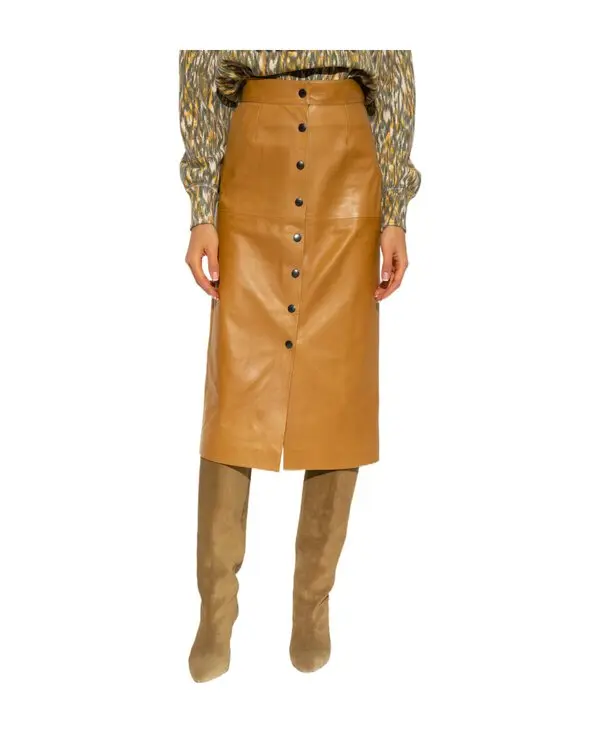 Isabel Marant Étoile Blehor Leather Midi Skirt