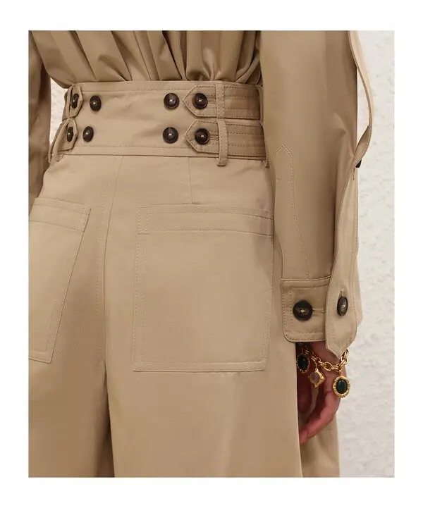 Zimmermann Rebellion Cargo Shorts - Beige