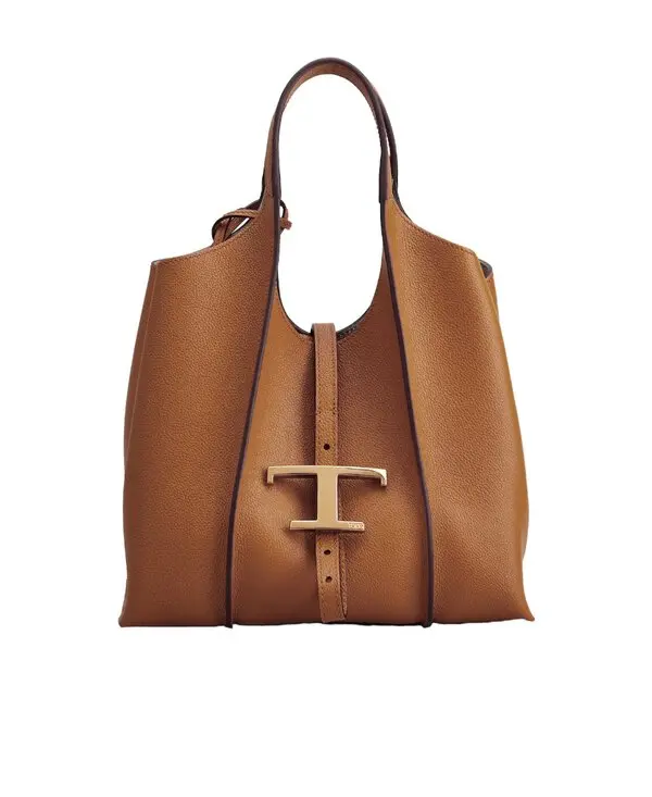 TOD'S Timeless Logo Plaque Mini Tote Bag - Brown