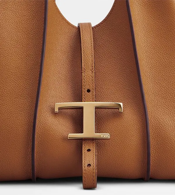 TOD'S Timeless Logo Plaque Mini Tote Bag - Brown