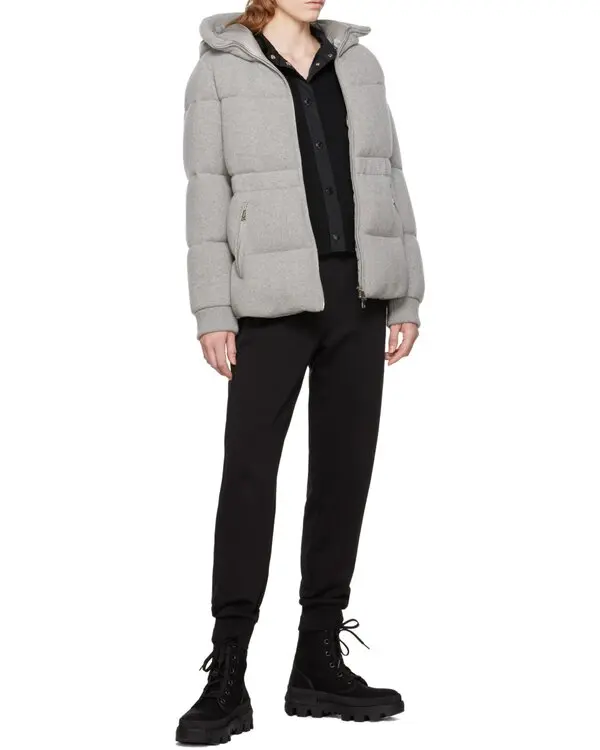 Moncler Wool Cardigan With Satin Accents - Black