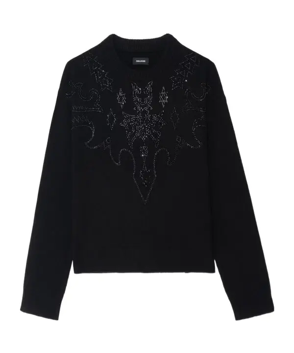 Zadig&Voltaire Markuz Knitted Jumper With Rhinestone Embellishments