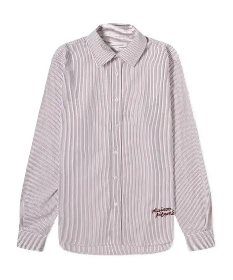 Maison Kitsuné Striped Cotton Shirt - Gray