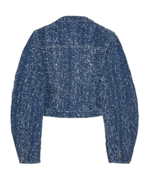 ROTATE BY BIRGER CHRISTENSEN Long Sleeve Denim Jacket - Blue
