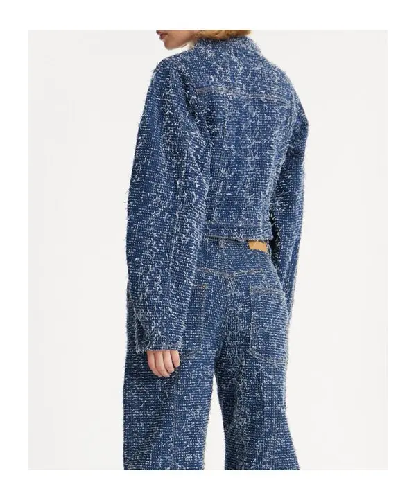 ROTATE BY BIRGER CHRISTENSEN Long Sleeve Denim Jacket - Blue