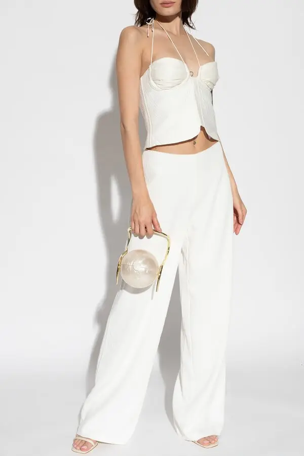 Cult Gaia Sleeveless Sling Top With Decorative Lace