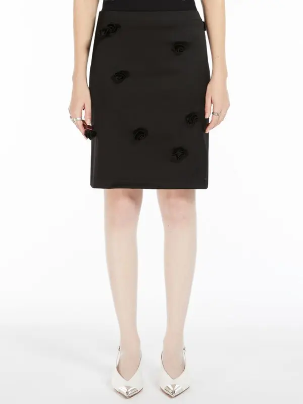 Sportmax Borbona Mini Skirt With Rose Embellishments