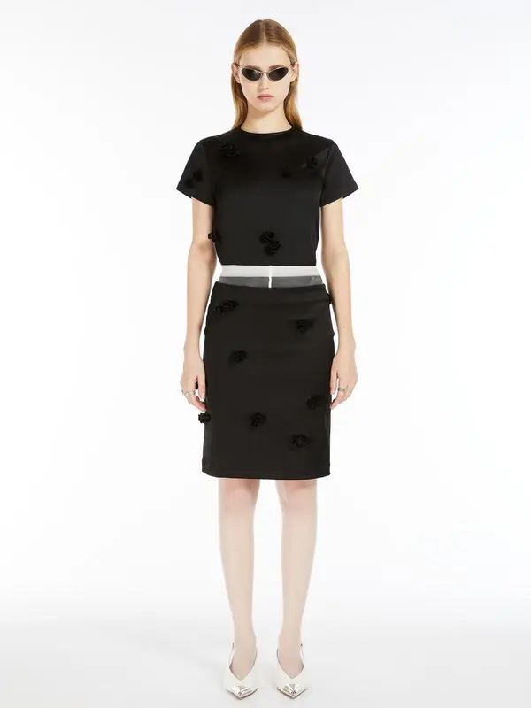 Sportmax Borbona Mini Skirt With Rose Embellishments
