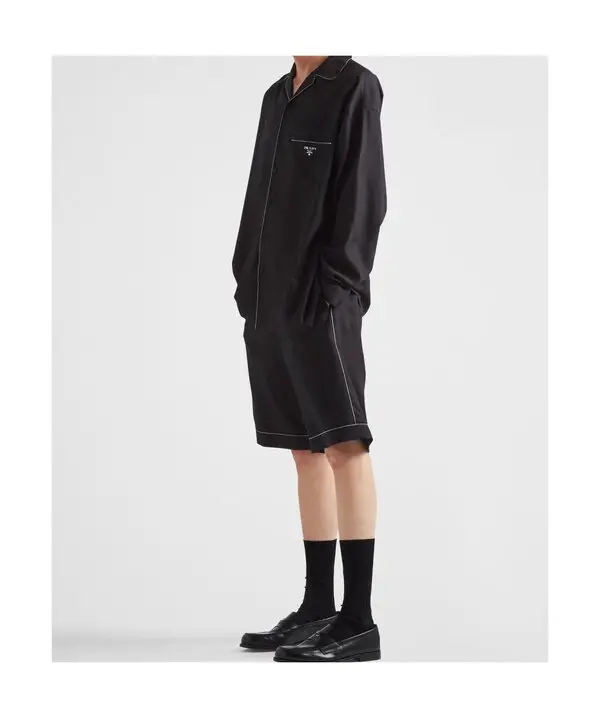 Prada Contrasting-trim Button-up Shirt