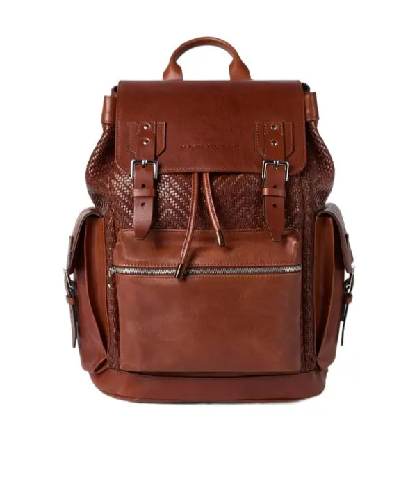 Brunello Cucinelli Buckle Fastened City Backpack - Cognac