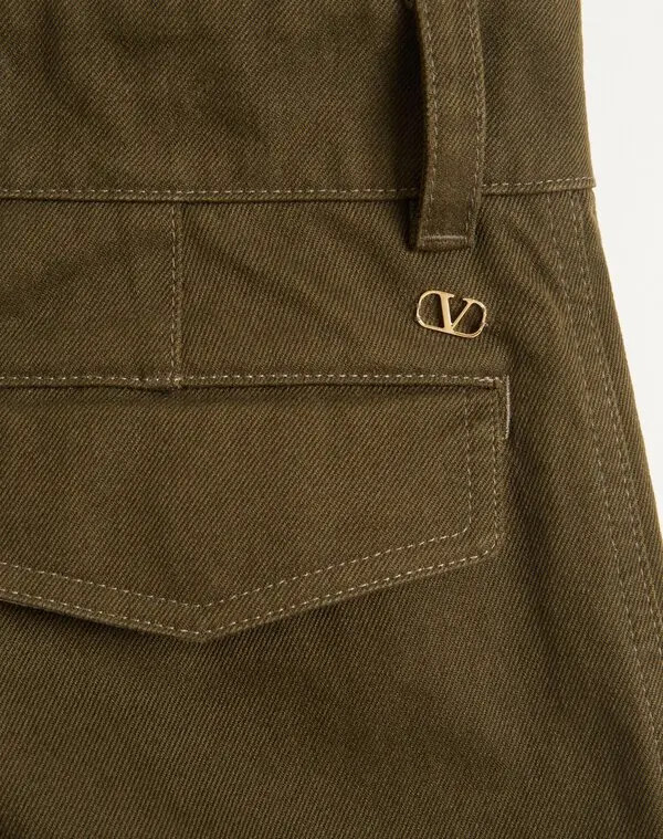 Valentino Garavani Logo Plaque Cargo Pants - Green