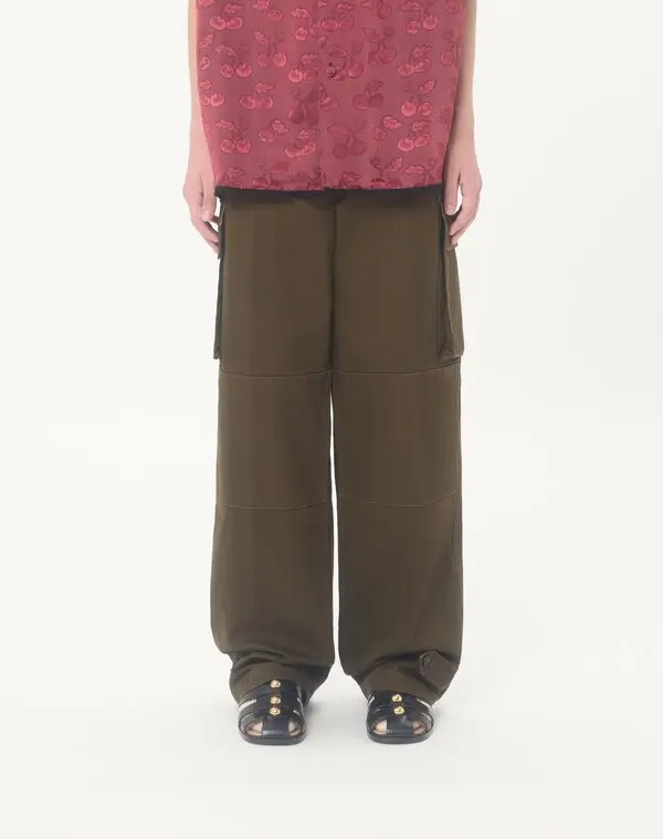 Valentino Garavani Logo Plaque Cargo Pants - Green