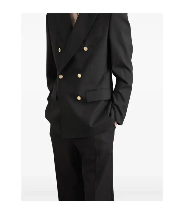 Dolce & Gabbana Martini-fit Gold-button Double-breasted Suit - Black