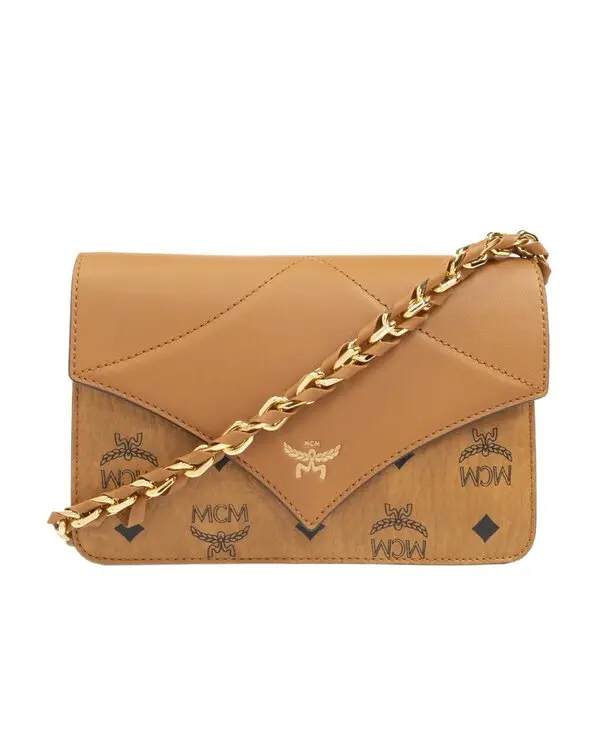 Mcm Diamond Visetos Foldover Top Mini Shoulder Bag