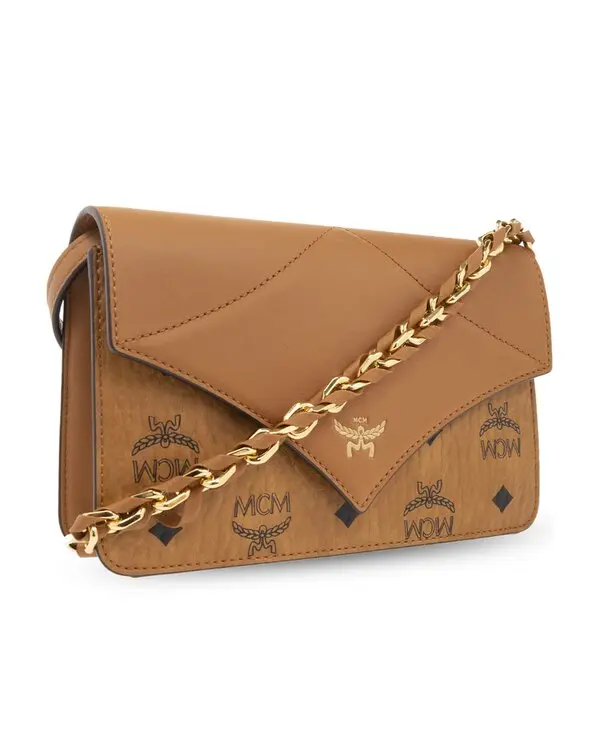 Mcm Diamond Visetos Foldover Top Mini Shoulder Bag