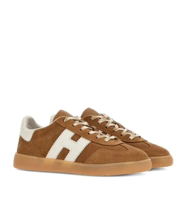Hogan Sneakers With Serrated Side H Detail - Brown
