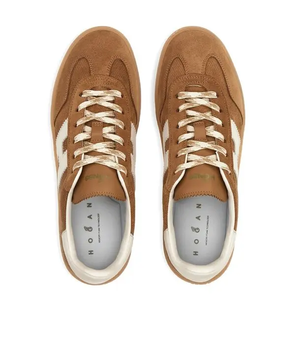 Hogan Sneakers With Serrated Side H Detail - Brown
