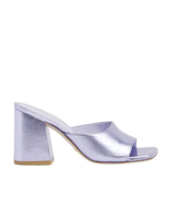 STUART WEITZMAN Metallic Trumpet Heel Sandals