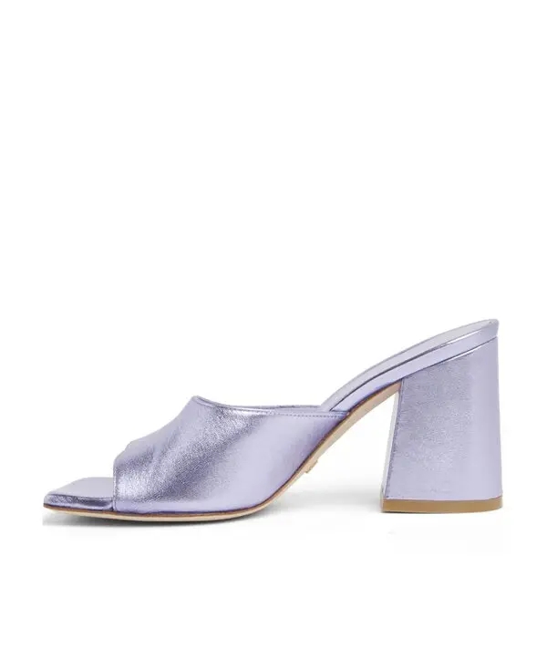 STUART WEITZMAN Metallic Trumpet Heel Sandals