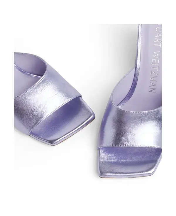 STUART WEITZMAN Metallic Trumpet Heel Sandals