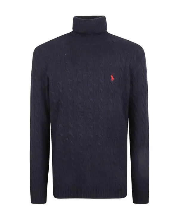 Polo Ralph Lauren Embroidered Roll Neck Jumper - Black