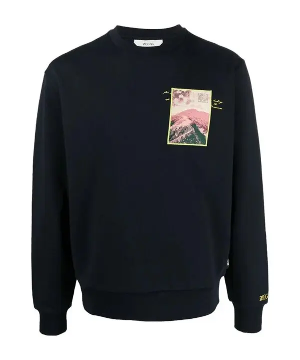 Zegna Graphic Print Crewneck Sweatshirt
