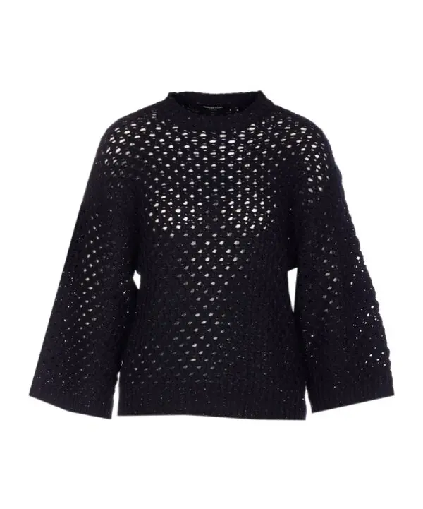 Fabiana Filippi Open Knit Crewneck Jumper - Black