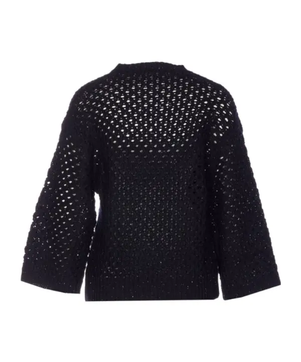 Fabiana Filippi Open Knit Crewneck Jumper - Black