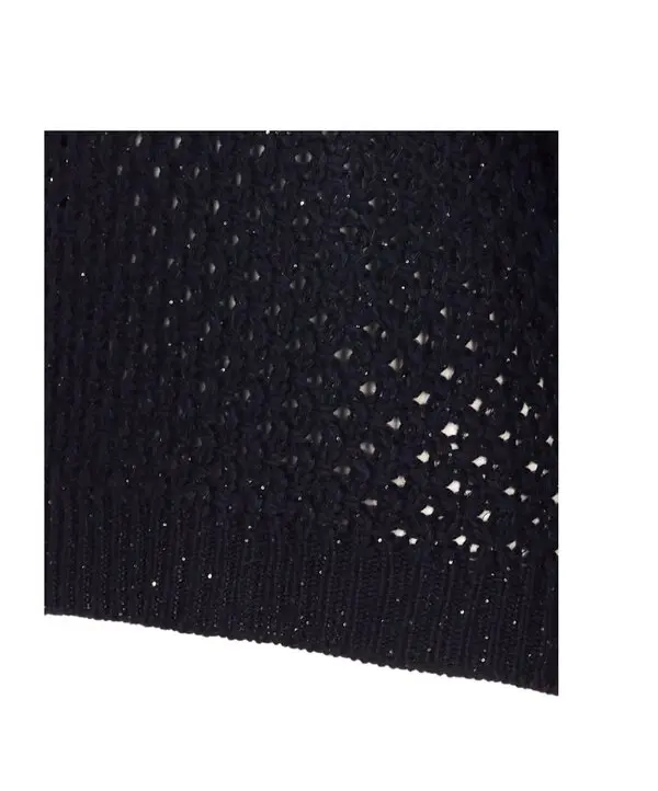 Fabiana Filippi Open Knit Crewneck Jumper - Black
