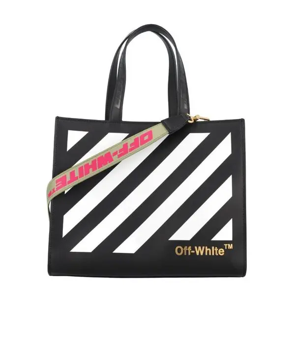 Off-White Diag Hybrid Shop 28 Strapped Tote Bag - Black