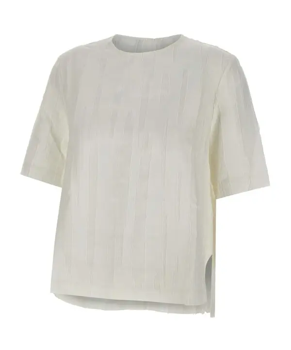 Loulou De Saison Toba Textured Short-sleeve Top - White