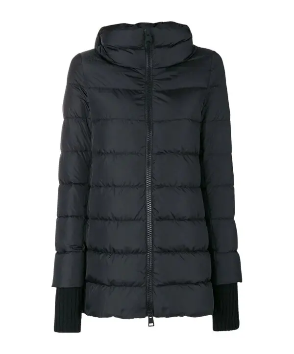 Herno Zip-up Hooded Down Jacket - Black