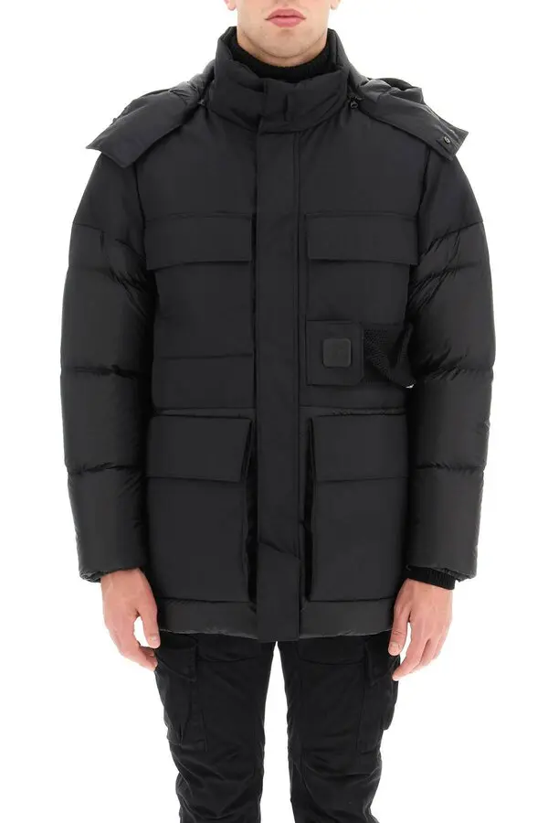 C.P. COMPANY Hooded Down Puffer Jacket - Black