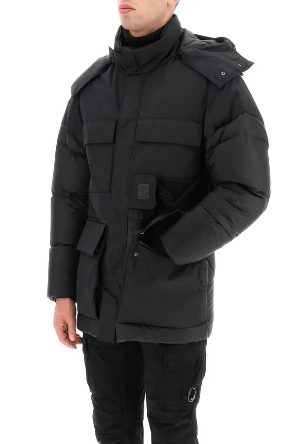 C.P. COMPANY Hooded Down Puffer Jacket - Black